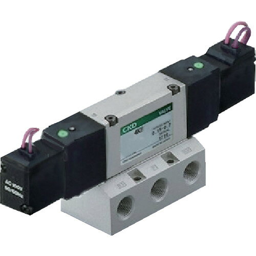 CKD　電磁弁　パイロット式5ポート弁セレックスバルブ　4Kシリーズ　6．3C　Rc3／8　AC100V JAN：4547431028761 メーカー：CKD（株） / ブランド：CKD / 原産国：日本 特長●ダブルソレノイドタイプの5ポ...