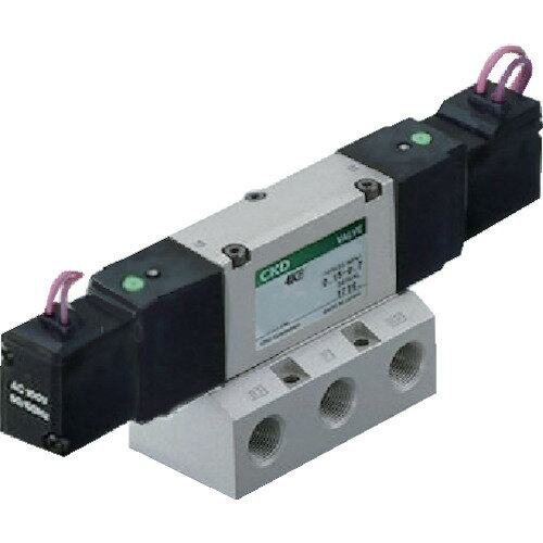CKD　電磁弁　パイロット式5ポート弁セレックスバルブ　4Kシリーズ　12C　Rc3／8　AC200V JAN：4547431028792 メーカー：CKD（株） / ブランド：CKD / 原産国：日本 特長●ダブルソレノイドタイプの5ポー...