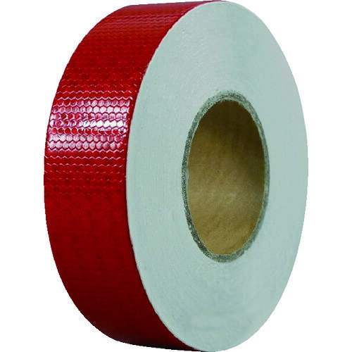 セーフラン　高輝度反射テープ　赤　幅50mm×50m JAN：4580059070033 メーカー：セーフラン安全用品（株） / ブランド：セーフラン / 原産国：中国 特長 ●豊富なカラーバリエーションです。●カプセル構造により一般的な反...