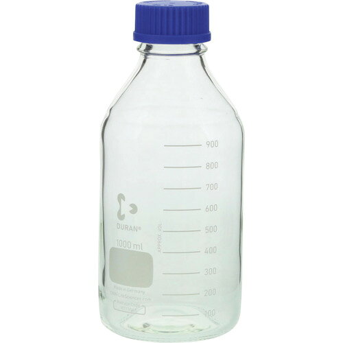 SIBATA　耐熱ねじ口びん　青キャップ付　1000mL JAN：4589988598625 メーカー：柴田科学（株） / ブランド：SIBATA / 原産国：ドイツ 特長 ●液漏れがしにくい構造の瓶です。●高純度医薬・試薬や分析用標準液な...