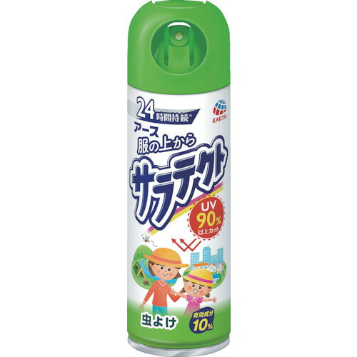 アース　服の上からサラテクト200ml JAN：4901080190116 メーカー：アース製薬（株） / ブランド：アース / 原産国：日本 特長 ●服の上から虫に咬まれるのを防ぎ、紫外線もカットします。●服にスプレーしても白くなることが...