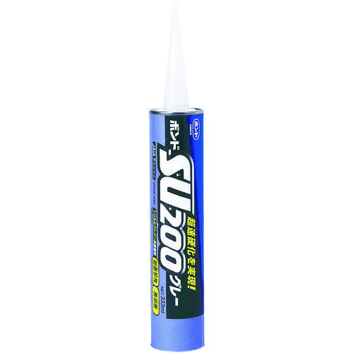 コニシ　接着剤1液タイプ　ボンドSU200　グレー　333ml JAN：4901490046744 メーカー：コニシ（株） / ブランド：コニシ / 原産国：日本 特長 ●速硬化タイプであり、耐久性に優れています。●膨張係数の異なる硬質材同...