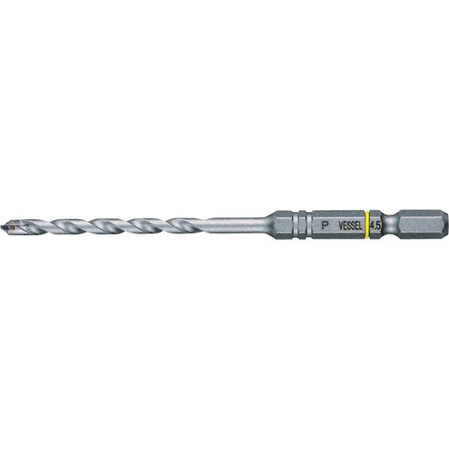 VESSEL　磁器タイル用ドリル　APD　ドリル径：4．5mm　有効長：50mmJAN：4907587006967メーカー：（株）ベッセル / ブランド：VESSEL / 原産国：ベトナム特長●専用設計された先端形状と材質により、磁器タイル...