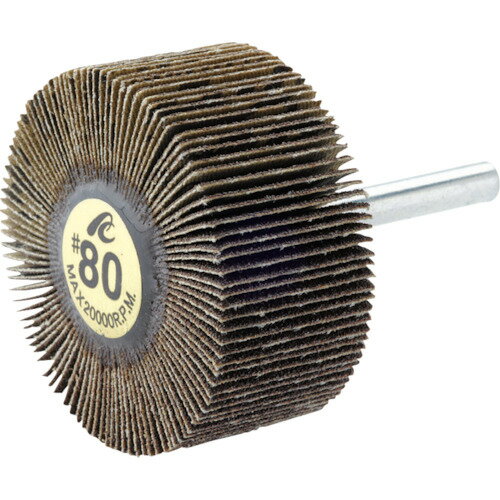 AC　フラップホイル　軸径6mm　＃80　外径40×幅25×軸長40JAN：set4951989021110-5メーカー：（株）イチグチ / ブランド：AC / 原産国：日本特長●日本製の研磨材、軸を使用しています。●加工物の形状によくなじ...