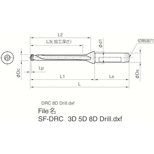 特長●SF-DRC型：高性能モジュラードリル、独創的な構造で高速・高送り加工を実現しています。用途●ドリル加工用ホルダ●マジックドリルDRC●フランジ付きシャンク仕様●適合チップ：DC○○M-SC●DRC型：高性能モジュラードリル、独創的な...