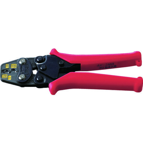 エビ　裸圧着端子用ミニ圧着工具　使用範囲0．3・0．5・1．25・2・3．5・5．5JAN：4963202085779メーカー：（株）ロブテックス / ブランド：エビ / 原産国：日本特長●柄の開きが139mmと小さく、簡単に圧着作業ができ...