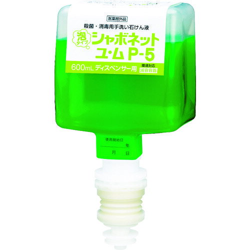 サラヤ　SVユ・ムP−5　600mL8600専用 JAN：4987696419421 メーカー：サラヤ（株） / ブランド：サラヤ / 原産国：日本 特長●泡状の手洗い石けんです。 用途●手指の洗浄に。 仕様●容量(L)：0.6●香り：無香...