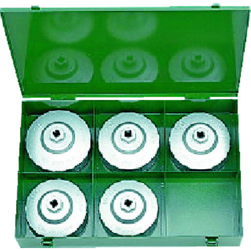 KTC　大径用カップ型オイルフィルタレンチセット［5コ組］JAN：4989433205243メーカー：京都機械工具（株） / ブランド：KTC / 原産国：日本特長●作業性を追求し、全高を抑え、掛かり代を大きく取った滑りにくい設計です。●外...