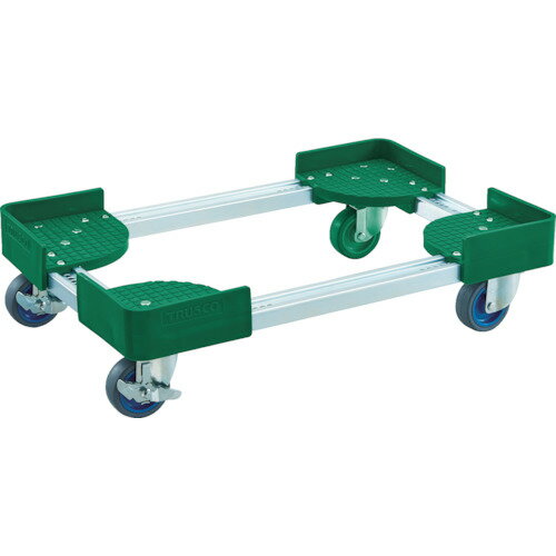 TRUSCO　伸縮式コンテナ台車　内寸400−500X600−700　AC　ストッパー付JAN：4989999562170メーカー：トラスコ中山（株） / ブランド：TRUSCO / 原産国：日本特長●キャスターが省音タイプですので、音を嫌...