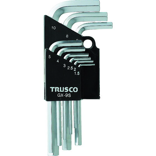 TRUSCO　六角棒レンチセット　9本組JAN：4989999704174メーカー：トラスコ中山（株） / ブランド：TRUSCO / 原産国：日本特長●短い方を使い、長い方を持てば、大きな力で締めることができます。また長い方を使い、短い方...