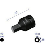 ナック　ヘキサゴンレンチソケット　差込角19．0x対辺22mm JAN：4560291320844 メーカー：長堀工業（株） / ブランド：ナック / 原産国：日本 特長●インパクトレンチでの締め付けに対し、耐久性の高い特殊鋼を使用していま...