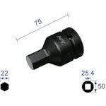 ナック　ヘキサゴンレンチソケット　差込角25．4x対辺22mmJAN：4560291320882メーカー：長堀工業（株） / ブランド：ナック / 原産国：日本特長●インパクトレンチでの締め付けに対し、耐久性の高い特殊鋼を使用しています。●...
