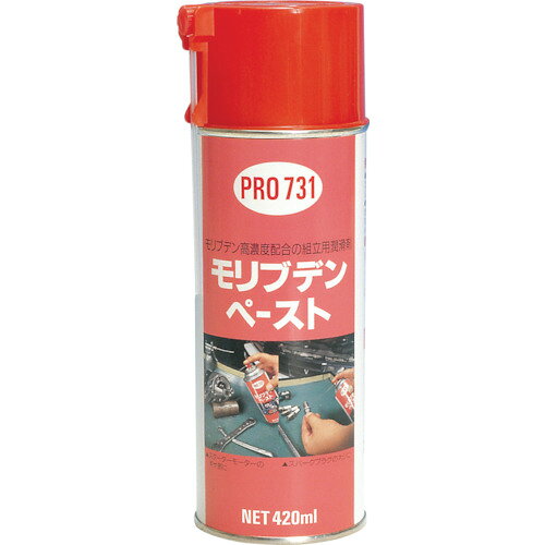 【特長】●二硫化モリブデンを高濃度に配合した組立用ペーストスプレーです。●かじり、焼付き防止にも使用できます。【用途】●組立用潤滑剤に。●焼付き防止剤に。【仕様】●色：黒色●容量(ml)：420●容量(L)：0.42●使用温度範囲(C)：≦...
