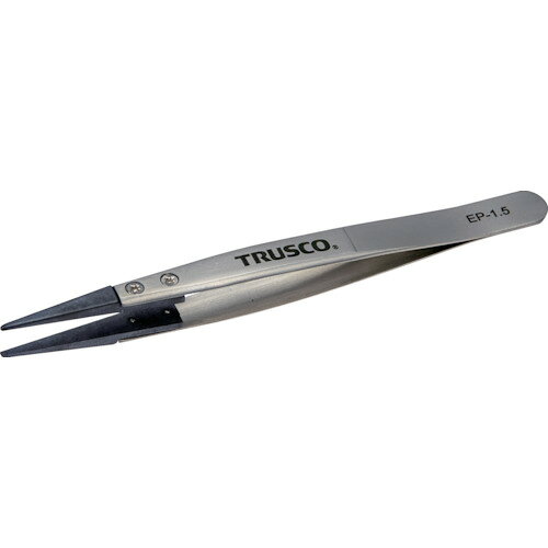 TRUSCO　ESDチップピンセット　先平型　先端幅1．5mmJAN：4550414129041メーカー：トラスコ中山（株） / ブランド：TRUSCO / 原産国：中国特長●チップ交換型のピンセットです。●ESD対策仕様商品です。用途●静...