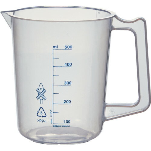 TRUSCO　ポリプロピレン青目盛ビーカー　500ml（取手付）JAN：4550414149100メーカー：トラスコ中山（株） / ブランド：TRUSCO / 原産国：中国特長●エンボス加工に比べ、青い目盛で視認性が良いです。●耐薬品性に優...