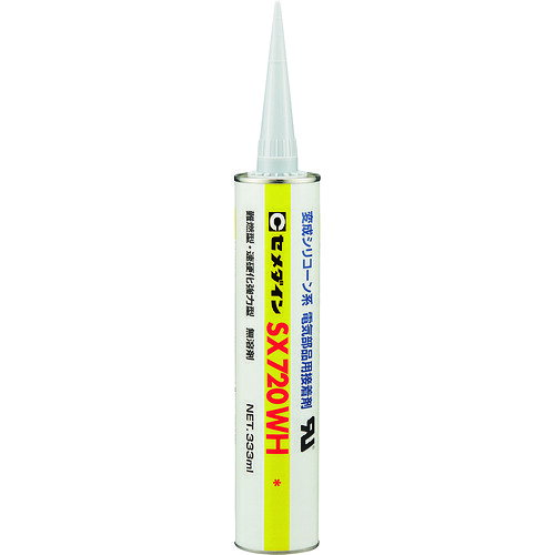 セメダイン　SX720WH　333ml　（白色・高粘度）　AX−214JAN：4901761524025メーカー：セメダイン（株） / ブランド：セメダイン / 原産国：日本特長●無溶剤タイプの一液・常温湿気硬化形弾性接着剤です。●初期立ち...