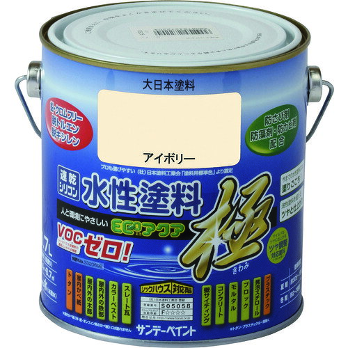サンデーペイント　水性ECOアクア　つや消し黒　700M JAN：4906754272518 メーカー：サンデーペイント（株） / ブランド：サンデーペイント / 原産国：日本 仕様●色：つや消し黒●容量(L)：0.7