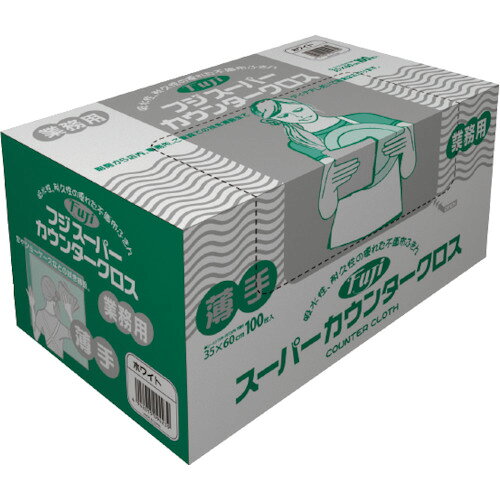 フジ　フジスーパーカウンタークロス　薄手　ホワイトJAN：4942015094239メーカー：（株）フジナップ / ブランド：フジ / 原産国：中国特長●吸水性、耐久性に優れた不織布ふきんです。用途●飲食店、食品工場、スーパーバックヤード等...
