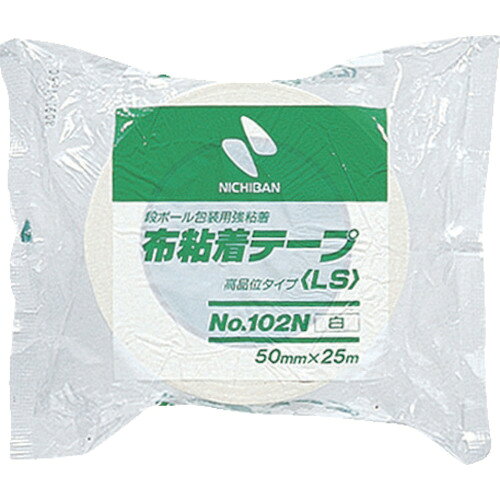 ニチバン　布粘着テープ102N白50mmX25m JAN：4987167034047 メーカー：ニチバン（株） / ブランド：ニチバン / 原産国：日本 特長 ●強粘着で抜群の保持力です。●巻戻しが軽く作業効率も良好です。 用途 ●重量ダン...