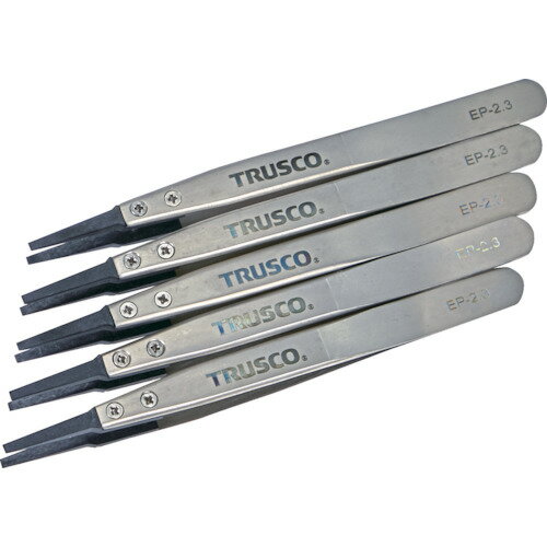 TRUSCO　まとめ買い　ESDチップピンセット　先平型　先端幅2．3mm　5本入りJAN：trusco3638329メーカー：トラスコ中山（株） / ブランド：TRUSCO / 原産国：中国特長●5本入のお買い得パックです。●チップ交換型...