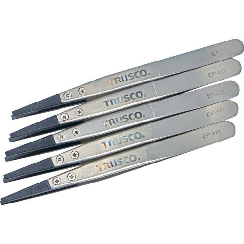 TRUSCO　まとめ買い　ESDチップピンセット　平型　先端幅3mm　5本入りJAN：trusco3638333メーカー：トラスコ中山（株） / ブランド：TRUSCO / 原産国：中国特長●5本入のお買い得パックです。●チップ交換型のピン...