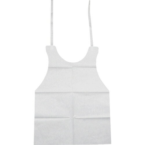 【特長】●衣類の汚れを防ぐ、便利な使い捨てエプロンです。●首回り長さ調節可能です。●1束50枚入り。【仕様】●色：白●サイズ：M●着丈(cm)：63●幅(cm)：48●幅(mm)：480●紐から下の高さ(mm)：630【材質／仕上】●パルプ