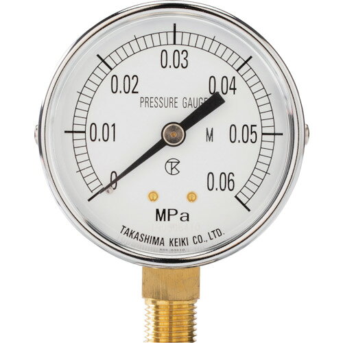 【特長】●基本圧力計として広くご利用頂けます。●製作実績の豊富な信頼性の高い圧力計です。●JIS B7505ブルドン管圧力計規格に基づいて製作されている。【用途】●一般用、室内用。【仕様】●圧力レンジ(MPa)：0.0〜2.5●最小目盛(M...