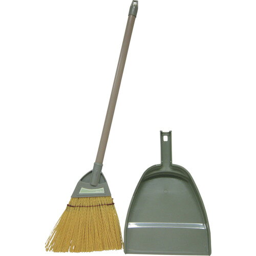【特長】●ホウキとチリトリのセットです。●化繊先割毛で水気に強く、細粗ゴミを掃けます。【用途】●屋外・土間の掃き掃除用。【仕様】●色：フォレストグリーン●幅(mm)：240●奥行(mm)：350●長さ(mm)：750【仕様2】●化繊穂先先割...