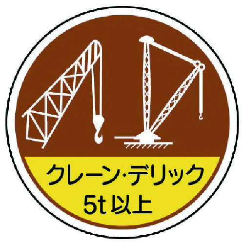 【特長】●ヘルメットに貼ることで作業に必要な資格が簡単に識別できます。【仕様】●表示内容：クレーン・デリック5t以上●縦(mm)：35●横(mm)：35●摘要：粘着シール・2枚1シート【仕様2】●粘着シール【材質／仕上】●PPステッカー