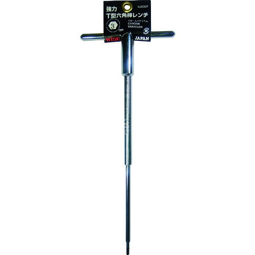 【特長】●ロングサイズのT型ハンドルの六角棒レンチです。【仕様】●全長(mm)：248●対辺寸法(mm)：3.0●色：シルバー(先端黒染)【仕様2】●クロームメッキ【材質／仕上】●特殊鋼