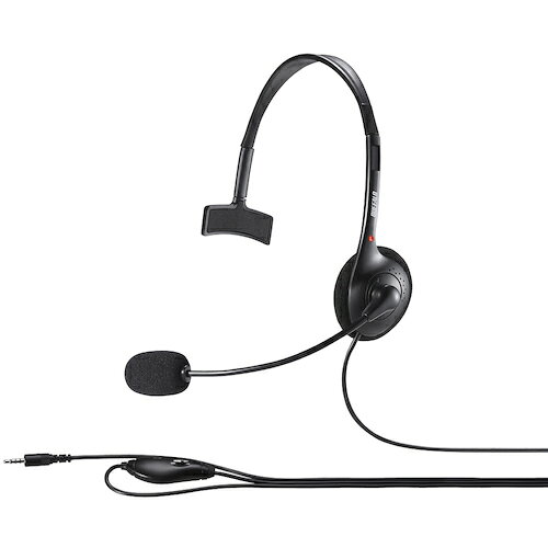 【特長】●スマートフォンや最新型パソコンで使える4極ミニプラグ接続のヘッドセット ●安定した装着感のヘッドバンド式 ●しっかり聞こえる27mmドライバーユニット搭載 ●周りの音も聞こえる片耳タイプ ●マイク部にノイズを低減するウィンドスクリ...