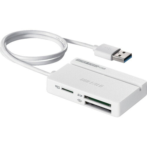 【特長】●高速転送規格USB3.0対応のカードリーダー／ライター ●48メディア（変換アダプター使用で+6）に対応 ●コンパクトフラッシュのピン折れを防ぐ ●メモが立つ、LEDが見やすい、使い方いろいろ便利なスリット ●ケーブル直付けで持ち...