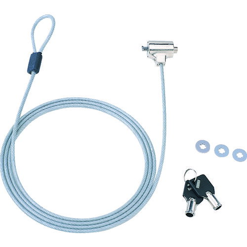 【特長】●錠とワイヤーが一体型だから、着脱して移動の多い方に最適です。●着脱が簡単だから、会議や出張などノートパソコンを持ち運ぶことが多い方に最適です。●錠とワイヤーが一体型なので、邪魔になりません。●パソコンと取付け部の間に緩みが生じる場...