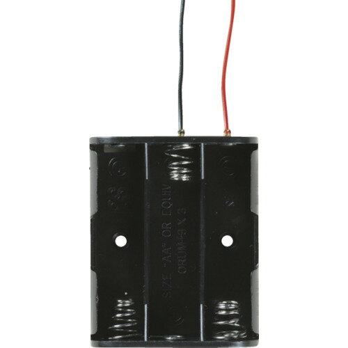 【特長】●RoHS対応品です。【用途】●電池ホルダー【仕様】●奥行(mm)：57.7●高さ(mm)：16.6●色：ブラック●本体材質：PP●間口(mm)：47【仕様2】●電池構造：UM3×3●リード線(mm)：AWG26　L＝150【材質／...