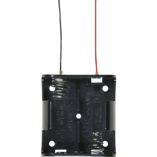 【特長】●RoHS対応品です。【用途】●電池ホルダー【仕様】●奥行(mm)：61.2●高さ(mm)：24.5●色：ブラック●間口(mm)：56.1●本体材質：PP【仕様2】●電池構造：UM2×2●リード線(mm)：AWG26　L＝150【材...