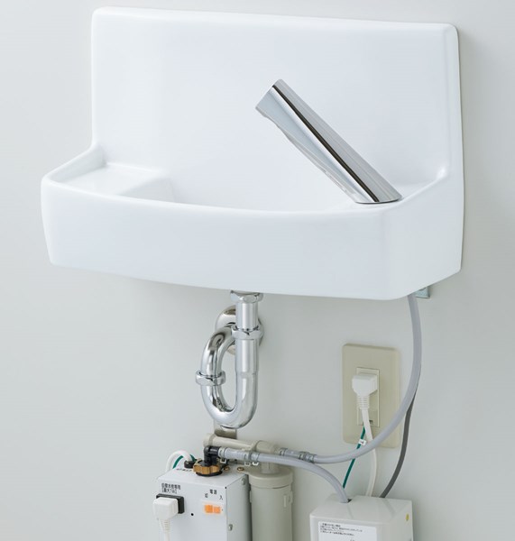 壁付手洗器（温水自動水栓・100V/整流式）寸法：460×200×275　※写真のセットは壁給水・壁排水（水石けん入れなし）の代表画像です。■その他の給排水はこちらYL-A74TW2C（壁給水・壁排水）YL-A74TW2D（床給水・壁排水）...