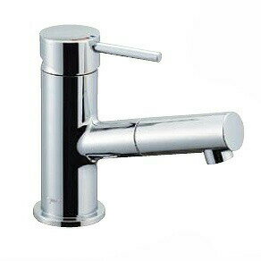 LIXIL・INAX　洗面器・手洗器用水栓金具吐水口引出式シングルレバー混合水栓 寒冷地対応　逆止弁eモダン（エコハンドル）排水栓なし呼び径13ミリ　吐水口長さ130ミリ　ホース引出長さ約30cm＊止水栓はドライバー式をご使用ください。＊水...