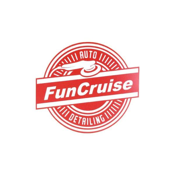 FunCruiseのロゴステッカー FunCruise公式ロゴではない、オリジナルデザインクラシックで、まるで海外のスタンプのような仕上がり色違いの青（グロスラミネート仕様）もご一緒にどうぞ！フィルム素材ステッカー(耐水)マットラミネート仕...