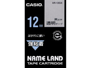 ●ラベル巾：12m／m巾●テープ巻：1巻5．5m●ラベル色：透明ラベル黒文字＊強粘着テープ＊