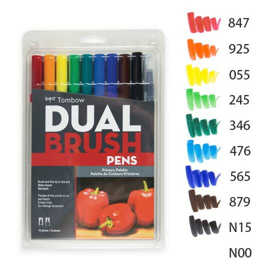 イエロー系 パープル系 イエローグリーン系 マゼンタ系 グリーン系 レッド系 ブルーグリーン系 オレンジ系 ブルー系 グレー系 バイオレット系 &nbsp; アートを彩る本格グラフィックマーカー10色セット トンボ鉛筆／水性マーカー＜デュア...