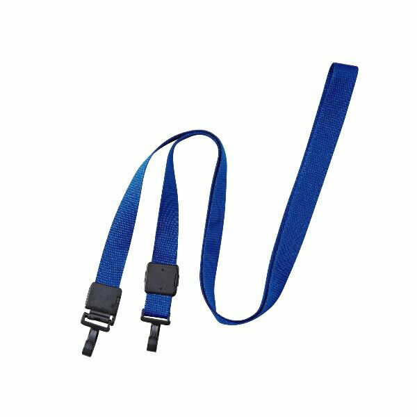 【商品説明】■イベント等で引き立つ15mm幅ストラップ、名札用ケースが裏返らないダブルフック式が登場しました。■安全装置、長さ調整付■■ひも：再生PET■ひも：長さ約90cm/幅約15mm