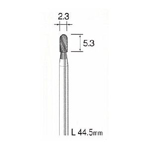 ミニターメーカーお問い合わせ：03-3633-7181●先端径：φ2.3●粒度：#-●シャンク径:φ2.34●最高回転数：80000●入り数：1●特長：●ファインクロスカット●切削抵抗が少なく、刃の欠けが少ない刃形状です。●削り過ぎる事がな...