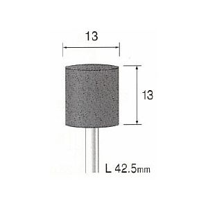 ミニターメーカーお問い合わせ：03-3633-7181●先端径：φ13●粒度：#60●シャンク径:φ3●最高回転数：45000●入り数：10●特長：一般研削に幅広く使用できます。●結合度：P、結合剤：V、砥粒：A/WA●適合素材：工具鋼、合...