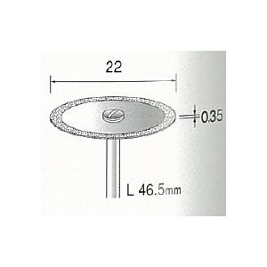 &nbsp; ミニター &nbsp; 03-3633-7181 ●先端：φ22●粒度：#200●シャンク径：φ2.34●最高回転数：20000●入り数：1●スピーディーで優れた切断能力を持つカッティング工具です。●ステンレス基板により安全性...
