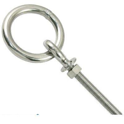 【商品説明】D=12mm L=60mm H=120mm ねじ径=M12使用荷重 110kg壁面、床面、柱等にボルトで固定し、チェーン、ワイヤー、ロープ等を吊り下げる事ができます。使用しない時はリングが倒れるので邪魔になりません。ステンレス製...