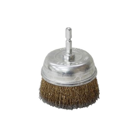 【商品説明】■回転工具に取付けて研削、研磨するワイヤーブラシです。チャックがすべらない六角軸を採用。ペンキ剥がし、サビ取り、バリ取り等に使用します。■外径（mm）：75■軸：六角軸■線材：キンセン■線径（mm）：0.25■形状：カップ型■最...