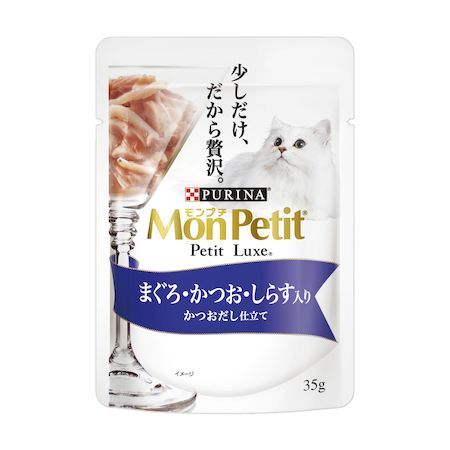 【商品説明】●うれしい3ミックスタイプ。厳選されたまぐろとかつおに、しらすを添えた贅沢メニュー。●原材料：魚介類(かつお、まぐろ、しらす、フィッシュエキス)、調味料、増粘安定剤(加工でんぷん、増粘多糖類)、カラメル色素、ビタミンE●保証成分...