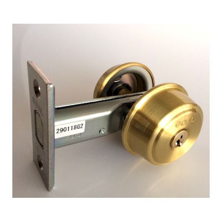 【商品説明】●仕様：本締錠●チューブラー本締錠ADシリーズ●バックセット：50mm●取付可能扉厚：27mm以上〜45mm未満●室外側：SP5本ピンシリンダー●室内側：サムターン●材質／仕上：ステンレス／金色ヘアーライン（21）●キー本数：3...