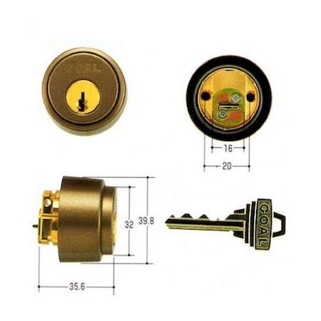 【商品説明】●シリンダーの名称：6本ピンシリンダー●本体数量：1個●附属キー本数：3本●色/仕上げ：ステンレス・コーティングアンバー●仕上げ記号：80●対応扉厚：29〜43mm●取替用シリンダー