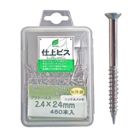 株式会社ウイングメーカーお問い合わせ：0794-82-1300【商品説明】●十字穴1番採用の極細仕様。●建具・家具、化粧枠、フロアー材など割れやすい場所に、目立たせたくない場所に最適。●チーク材やタモ材など硬く割れやすい材にも割れずにスムー...